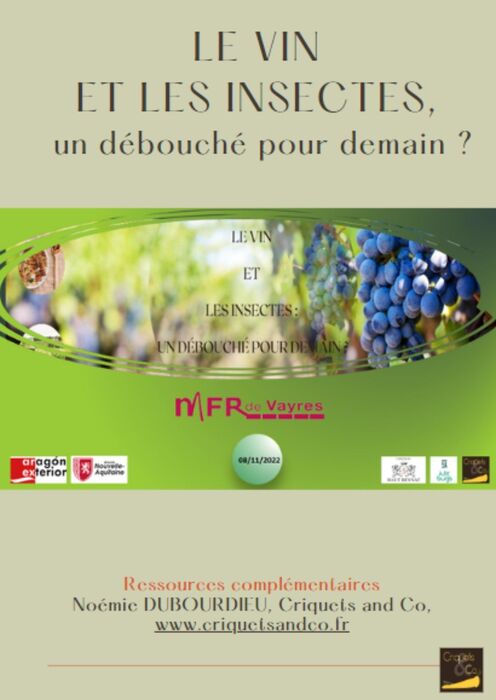 Le vin et les insectes, un débouché pour demain ? :: Criquets & Co